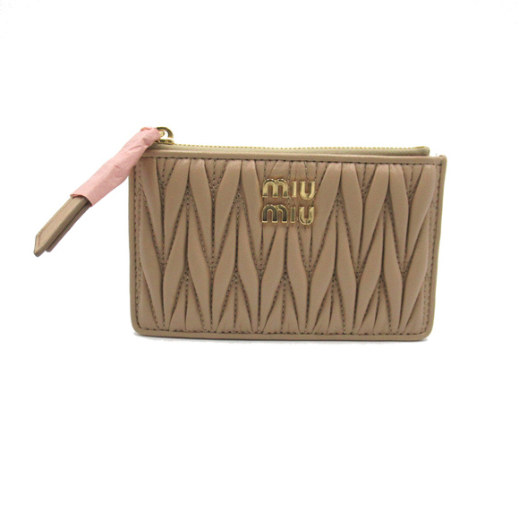 Miu Miu | Bags | Miu Miu Card Case Beige Leather 5mb602fppf0036 | Poshmark